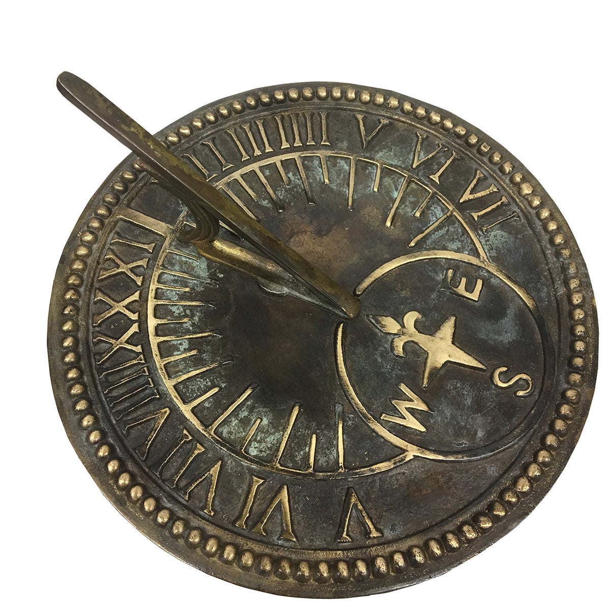 Solid Brass Roman Sundial, 8" dia, Rome #2310 – romeindustries