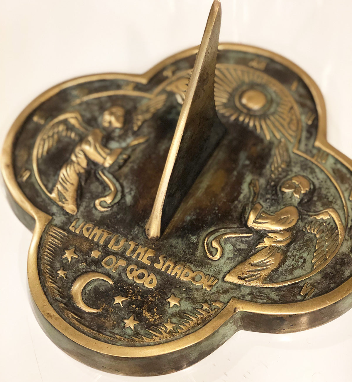 Solid Brass Angel Sundial, 9.75" dia Rome #2340 – romeindustries