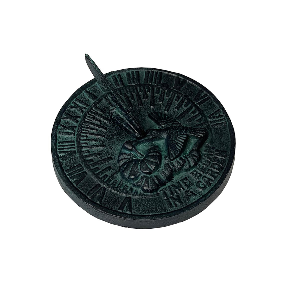 Cast Iron Hummingbird Sundial, 7 1/4" dia Rome #2532 – romeindustries